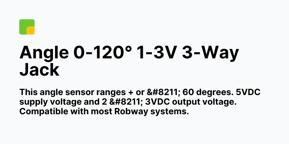 Angle 0-120° 1-3V 3-Way Jack | Robway
