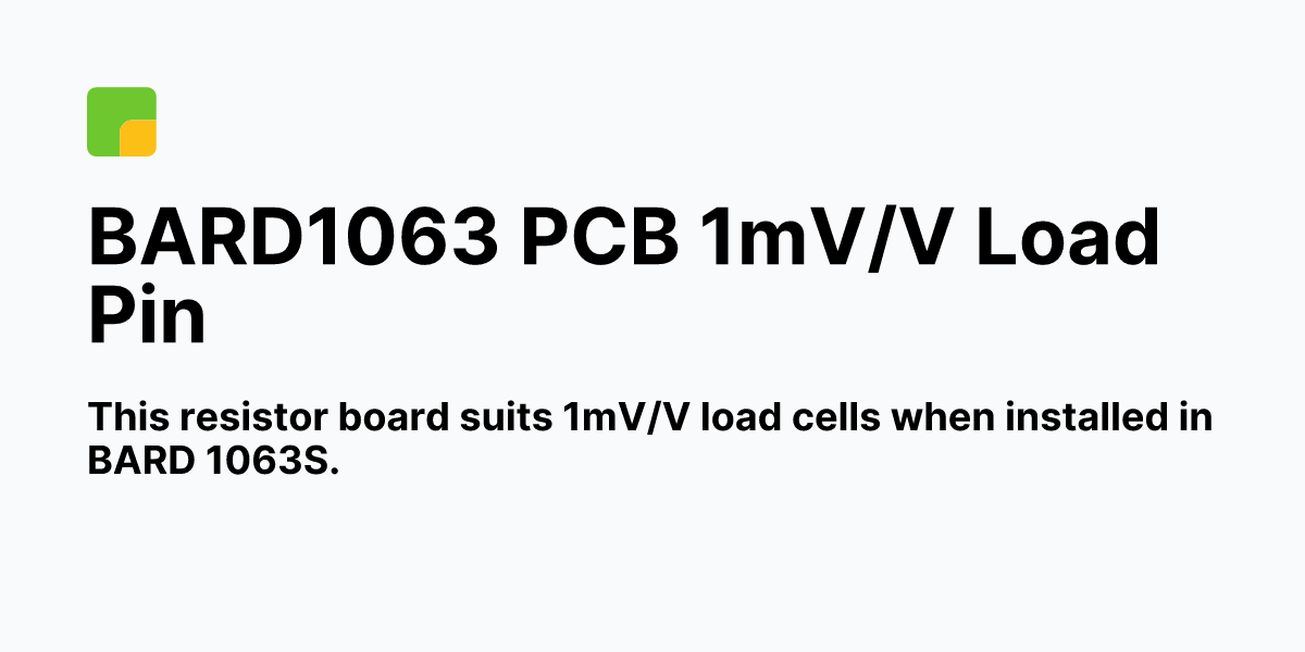 BARD1063 PCB 1mV/V Load Pin | Robway