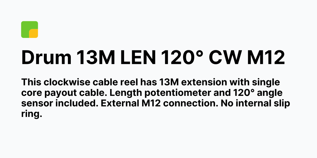 Drum 13M LEN 120° CW M12 | Robway