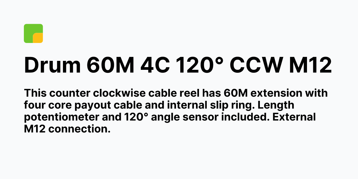 Drum 60M 4C 120° CCW M12 | Robway