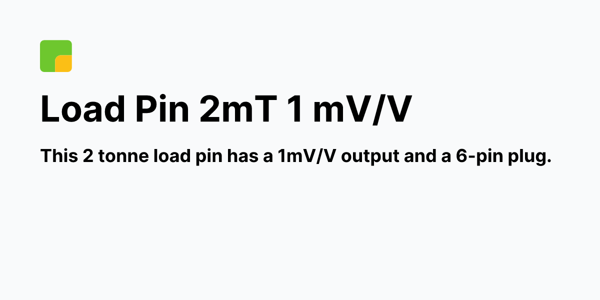 Load Pin 2mT 1 mV/V | Robway
