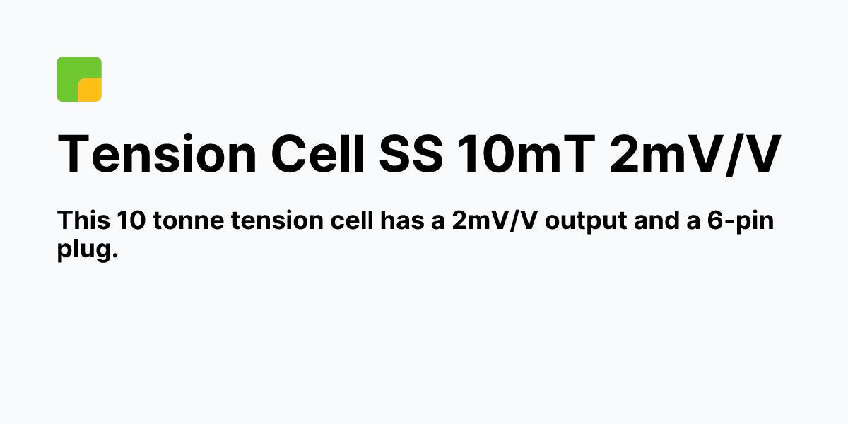 Tension Cell SS 10mT 2mV/V | Robway