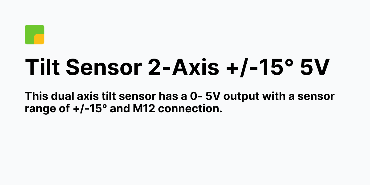 Tilt Sensor 2-Axis +/-15° 5V | Robway