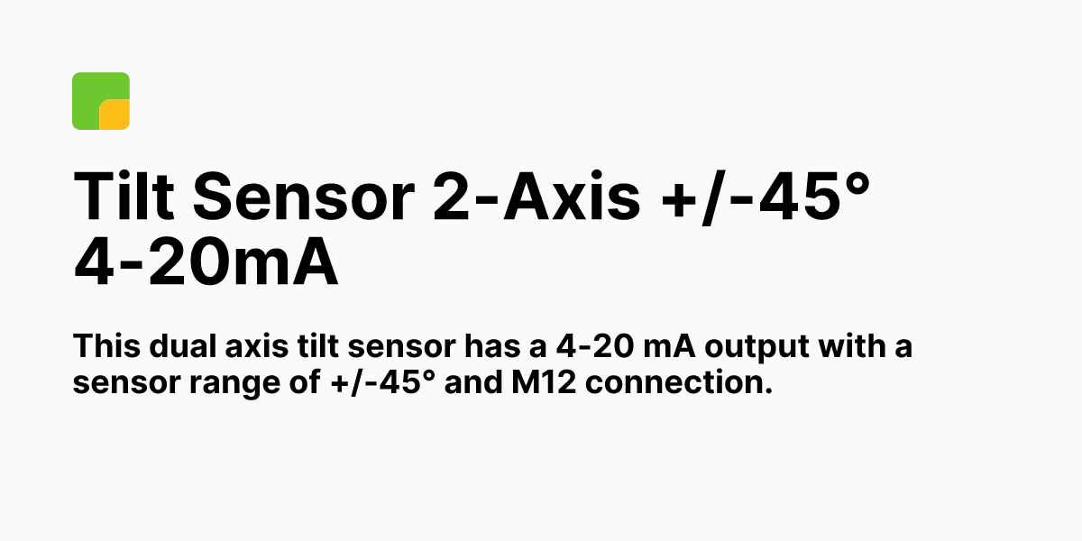 Tilt Sensor 2-Axis +/-45° 4-20mA | Robway
